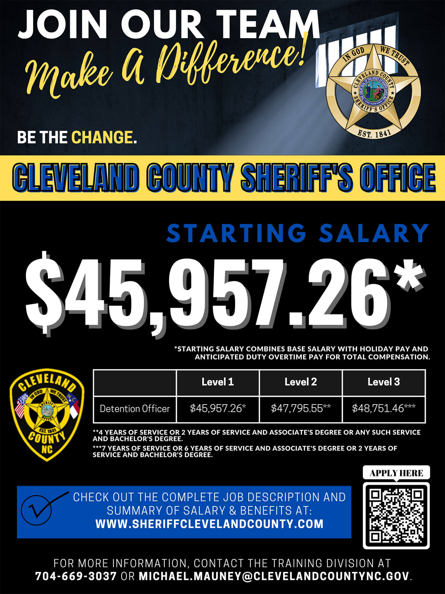 Careers - Cleveland County Sheriff's Office - In GOD We Trust